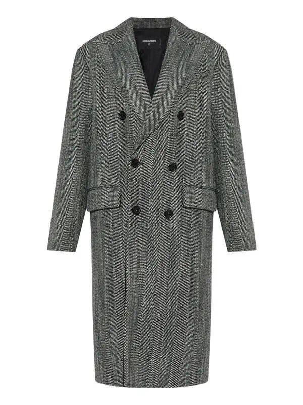 Dsquared2 Wool Overcoat - Grey