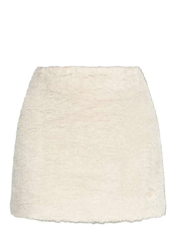 Moncler Mini Faux-fur Skirt - Cream