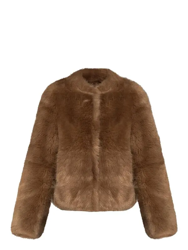 STAND STUDIO Halle Faux Fur Jacket - Brown