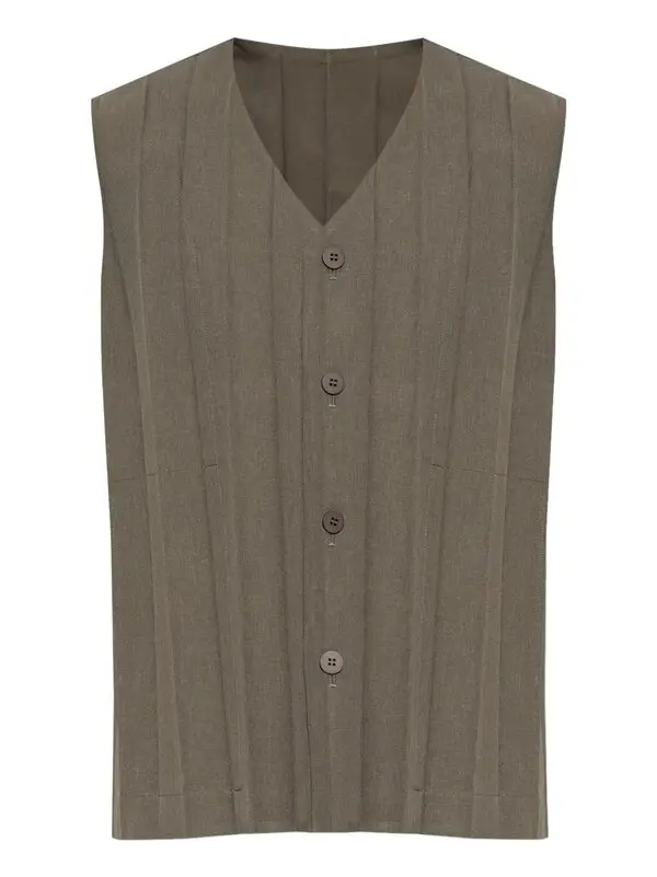 Issey Miyake Pleated Vest - Grey