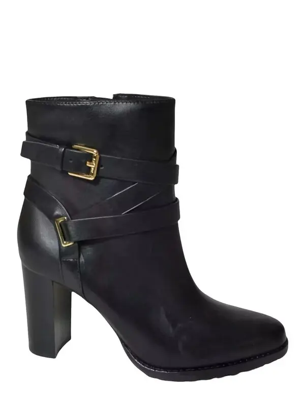 Ralph Lauren 83mm Buckle-strap Leather Boots - Black