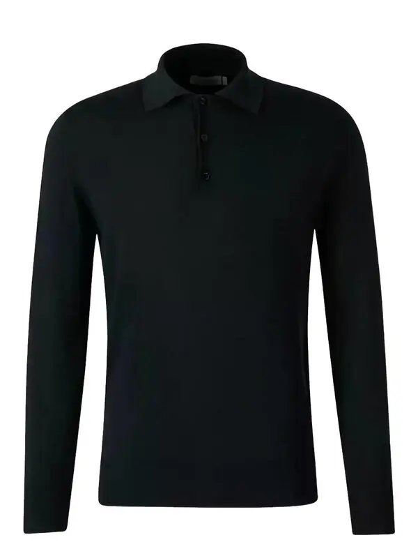 Canali Long-sleeve Polo Shirt - Black