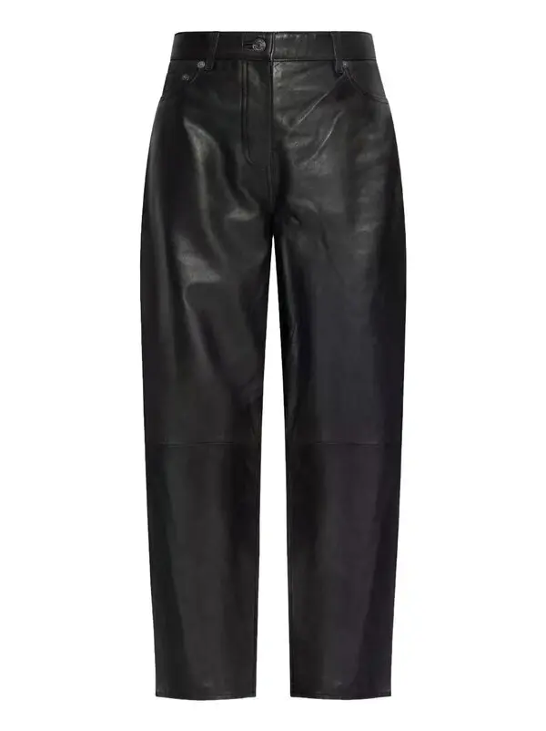 SAMSOE SAMSOE Leather Panelled Trousers - Black