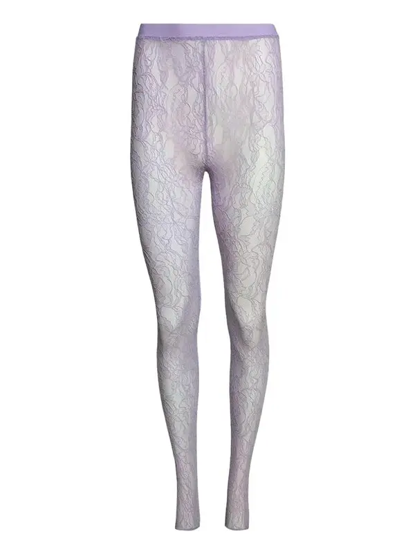 Wardrobe.NYC Lace Stirrup Leggings - Purple