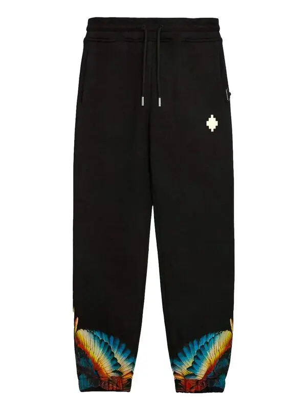 COUNTY OF MILAN Wings-graphic Track Pants - Black