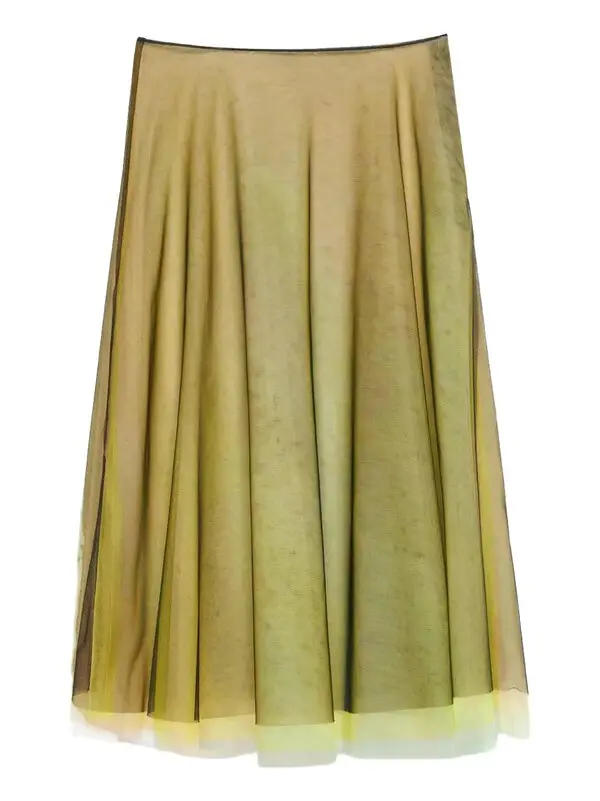 MSGM Layered Tulle Midi Skirt - Yellow
