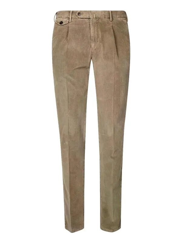 PT TORINO Pleated Corduroy Trousers - Brown