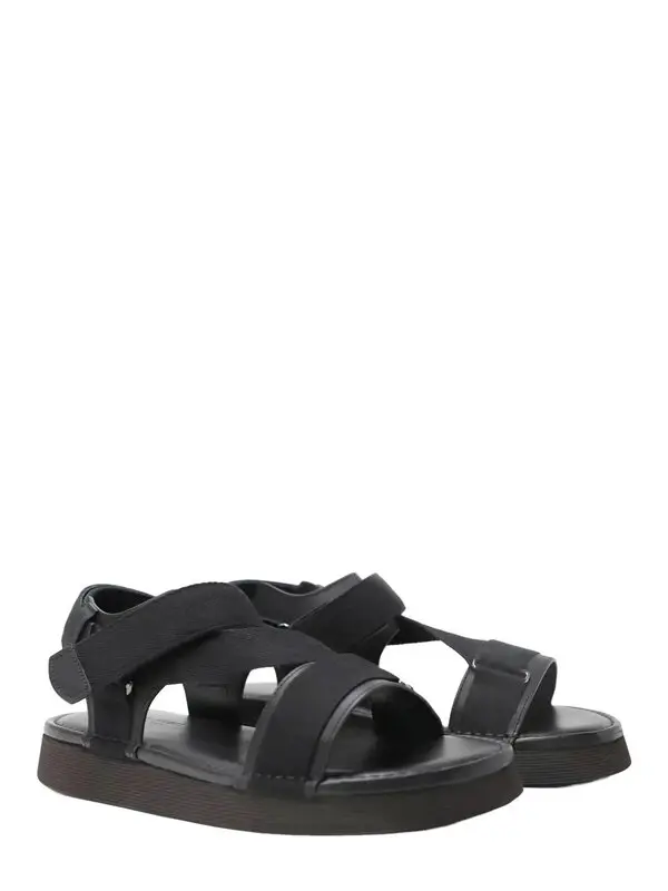 Giorgio Armani Touch-strap Leather Sandals - Black