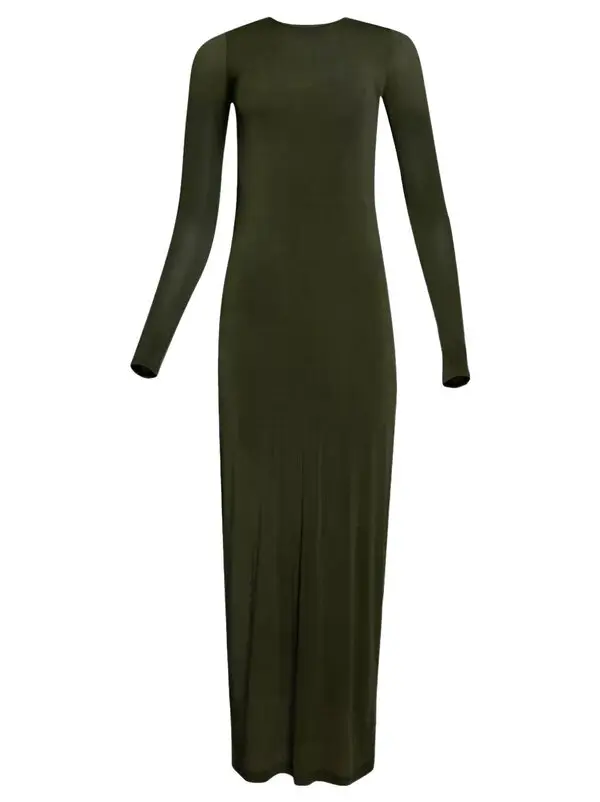 Wardrobe.NYC Sheer Long-sleeve Maxi Dress - Green