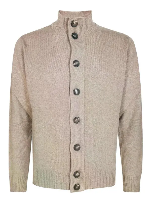 FILIPPO DE LAURENTIIS Buttoned Turtleneck Cardigan - Neutrals