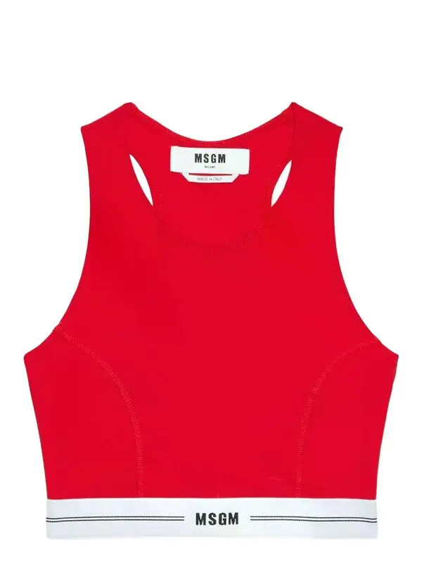 MSGM Racerback Logo-band Tank Top - Red