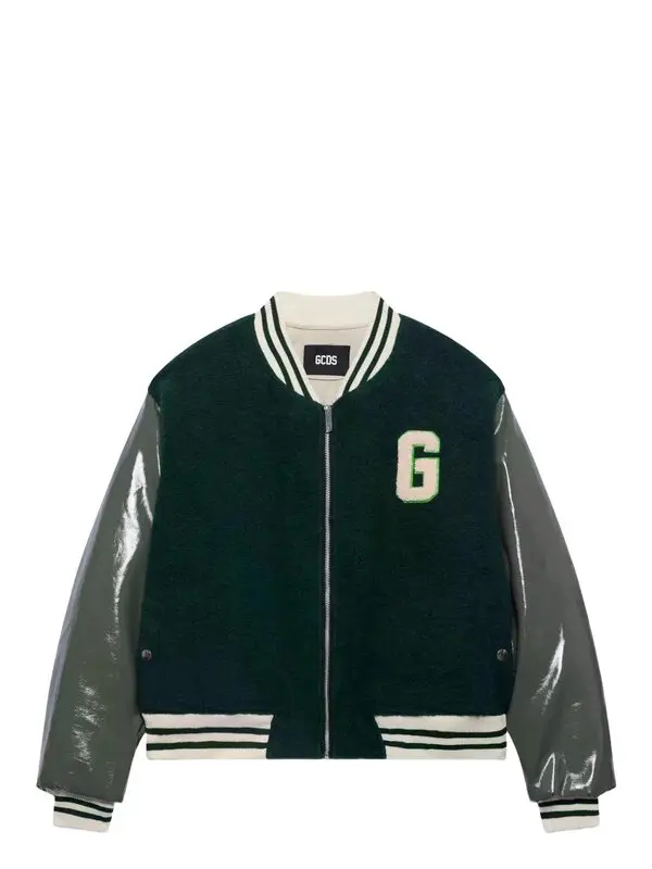 Gcds Letterman Zip Jacket - Green