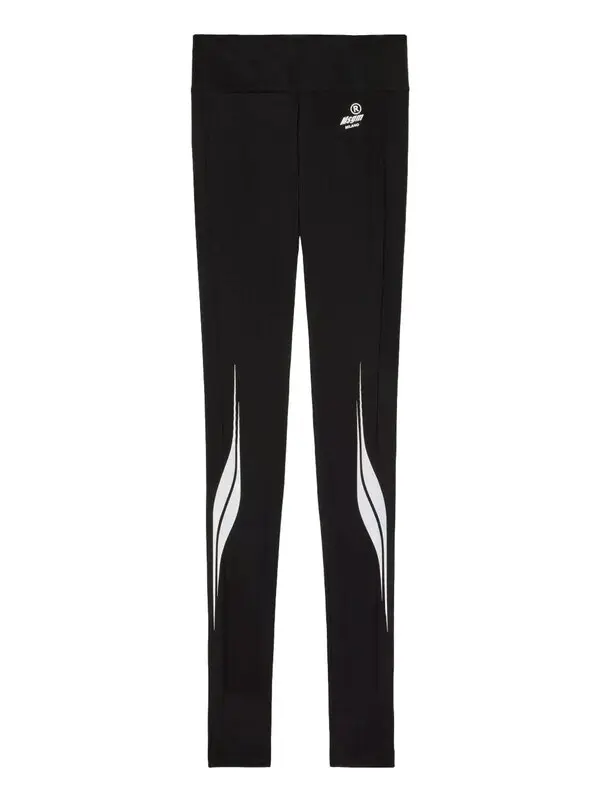 MSGM Logo Graphic Leggings - Black
