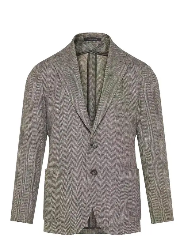 Tagliatore Herringbone-pattern Jacket - Grey