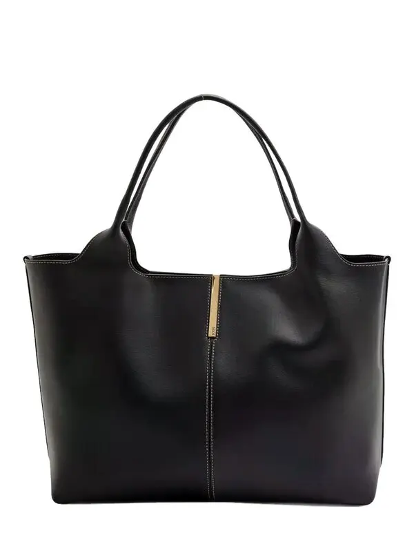 TOD'S Medium Leather Tote - Black