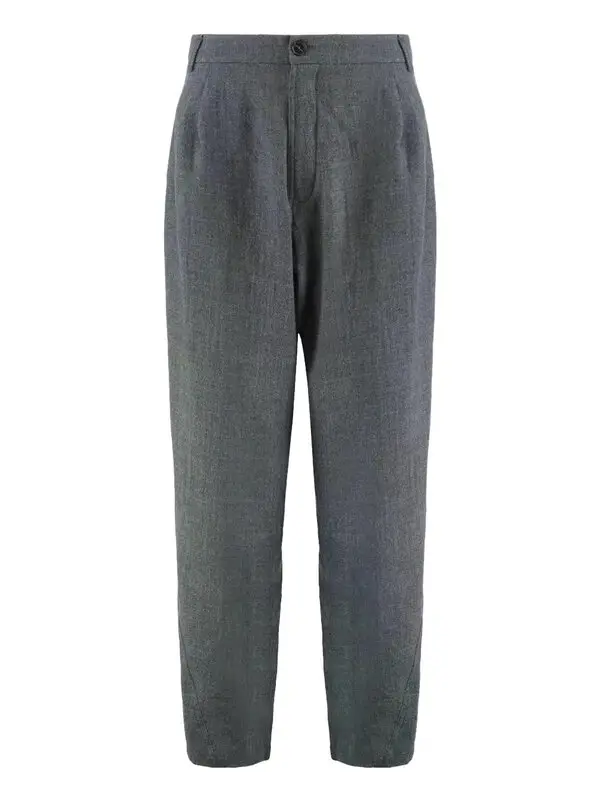 DARKPARK Pleated Wool Trousers - Grey