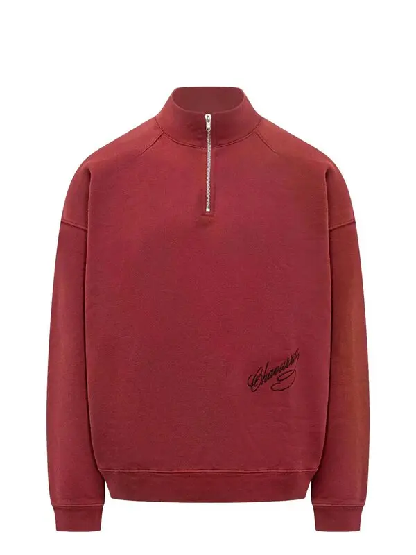 WILLY CHAVARRIA Bravo Quarter-zip Sweatshirt - Red