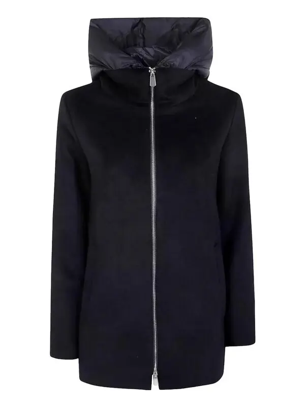 Seventy Hooded Zip-up Coat - Black