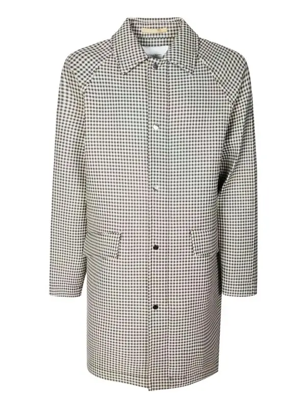 PAOLO PECORA Checked Scuba Coat - Neutrals