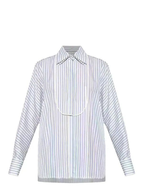 LANVIN Striped Collared Shirt - White