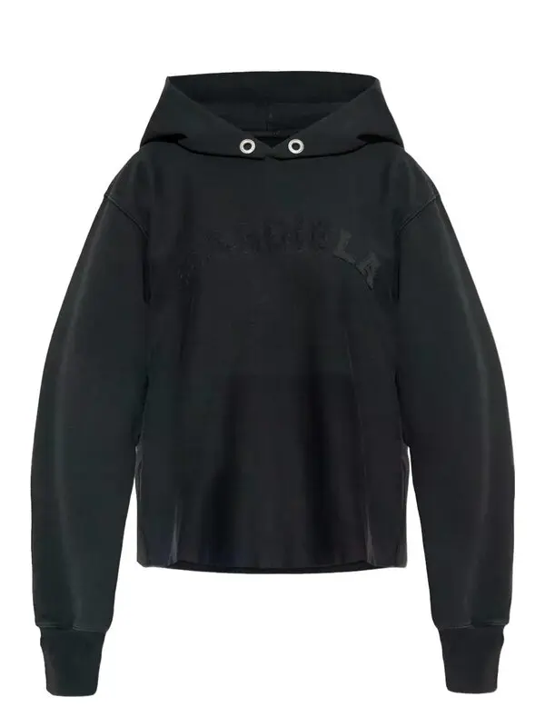 MAISON MARGIELA Logo-embroidered Hoodie - Black
