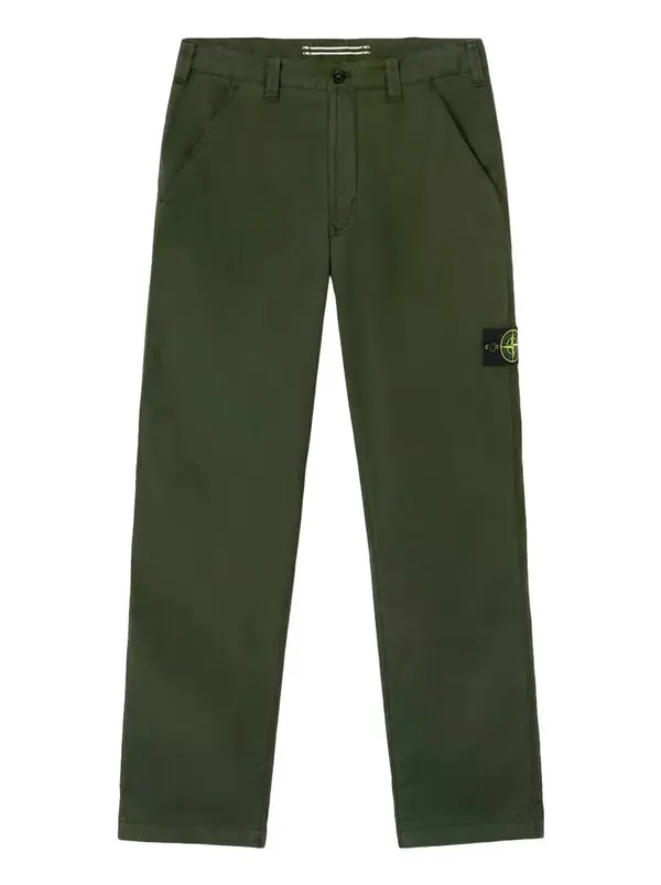 Stone Island Logo Patch Trousers - Green
