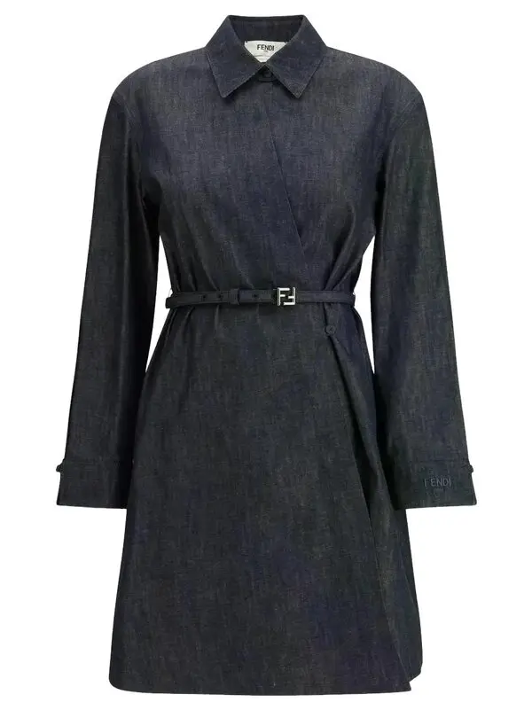Fendi Belted Shirt Dress - Blue