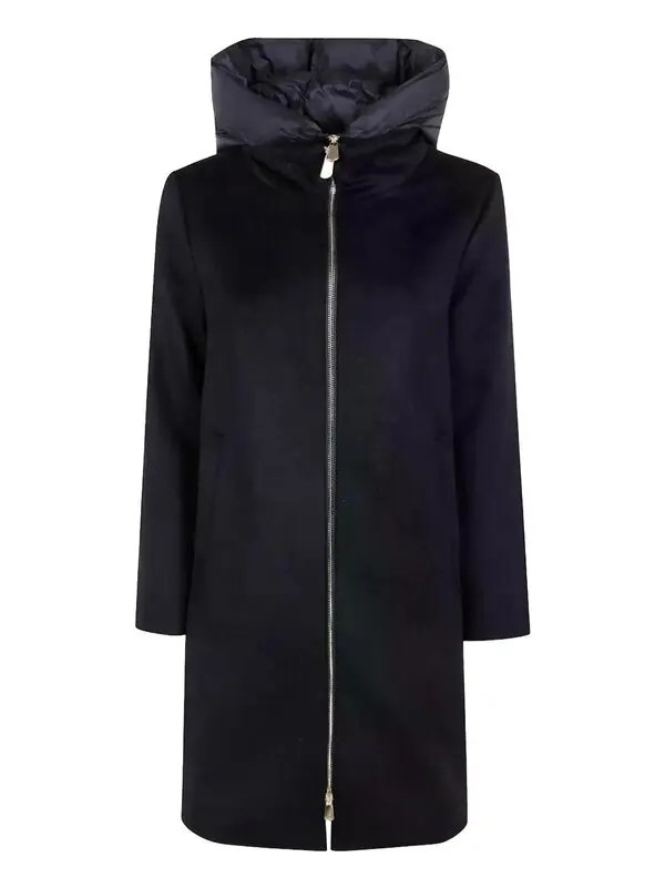 Seventy Hooded Zip Coat - Black