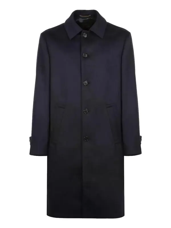 Montedoro Single-breasted Long-sleeve Coat - Blue