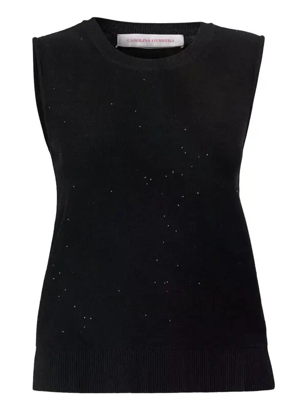 Carolina Herrera Sequined Tank - Black