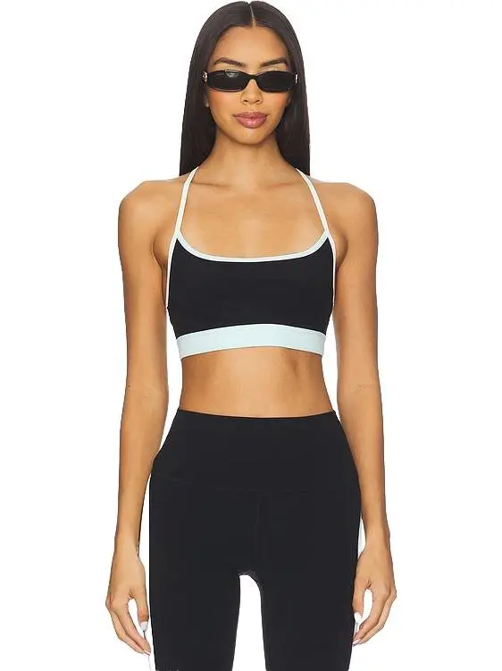Splits59 Emerson Airweight Sports Bra In Black - Black & Ice