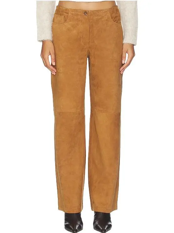 LA LIGNE Suede Jenny Pant - Tobacco