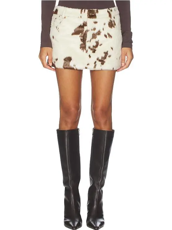 LOVERS AND FRIENDS Nash Mini Skirt - Cow Print