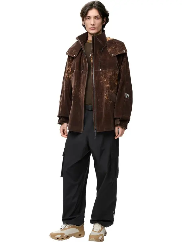 Loewe Technical Shell Flocked Jacket - Chocolate Brown