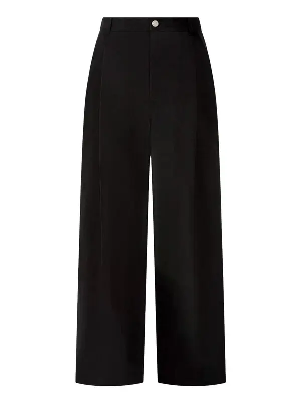 STUDIO TOMBOY Button-detail Cotton Trousers - Black
