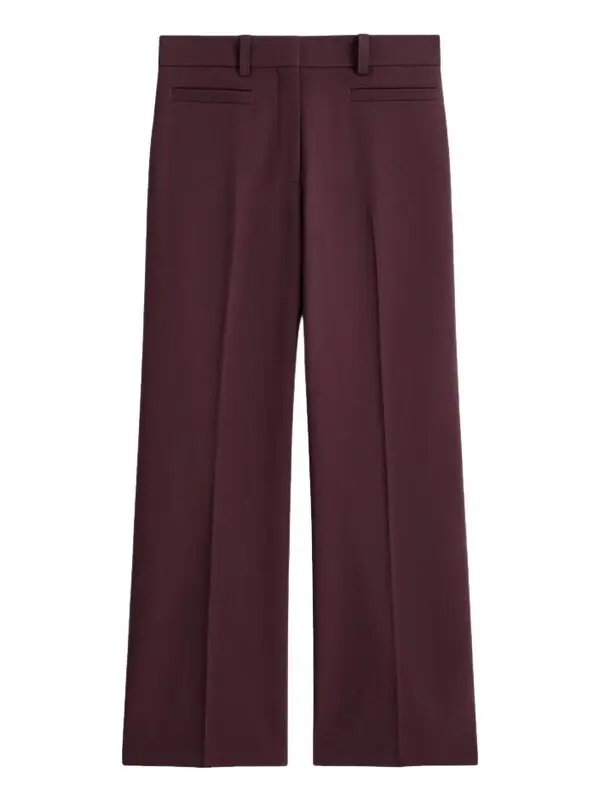 Cos Wool-blend Straight-leg Trousers - Red
