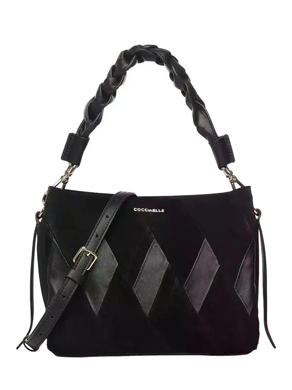 COCCINELLE Panelled Tote Bag With Braided Handle - Black