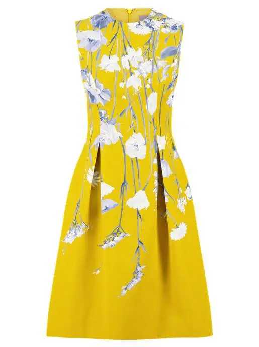Lela Rose Faille Betsy A-line Dress - Floral