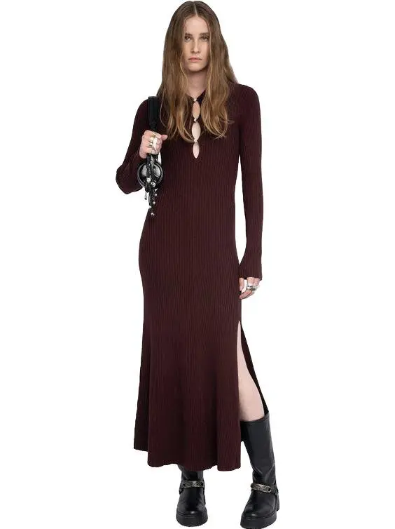 Zadig&Voltaire Lysaya Knit Dress - Burgundy / Red