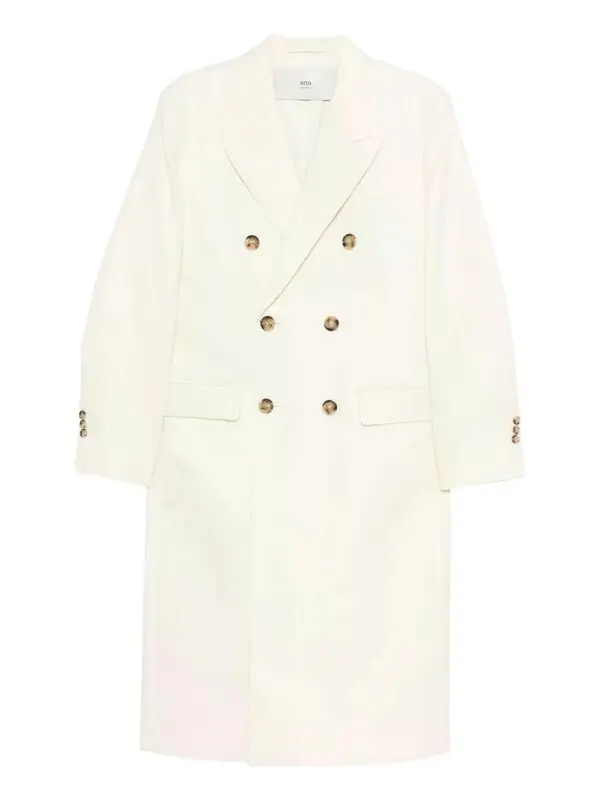 AMI Paris Double-breasted Coat - Neutrals