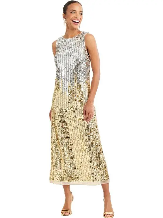 Mestiza New York Celestina Sequin Tea-length Dress - Red