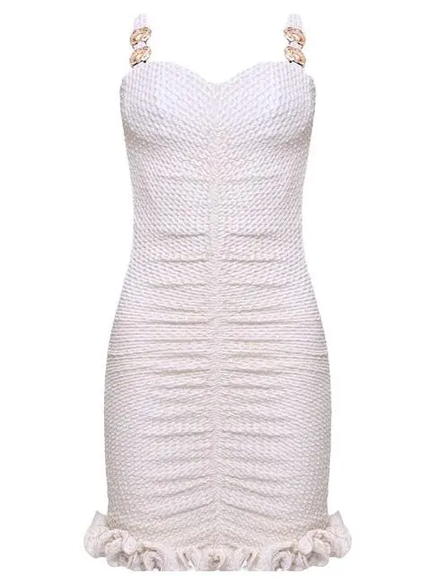 PatBO Gavea Mesh Mini Dress - White