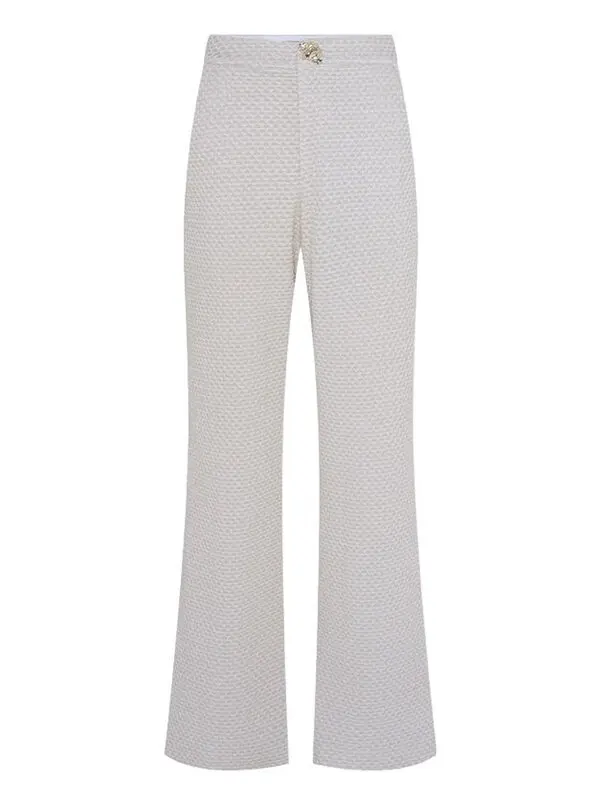 PatBO Gavea Metallic Knit Pants - White