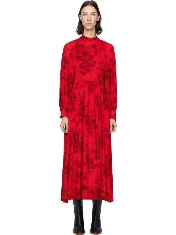 Sea Cornelia Long Sleeve Midi Dress - Red