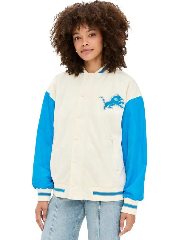 Terez Lions Colorblock Bomber Jacket - Lions Sugar Swizzle/blue