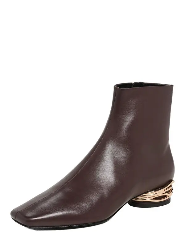 Simkhai Gia Leather Ankle Boots - Hickory Gold