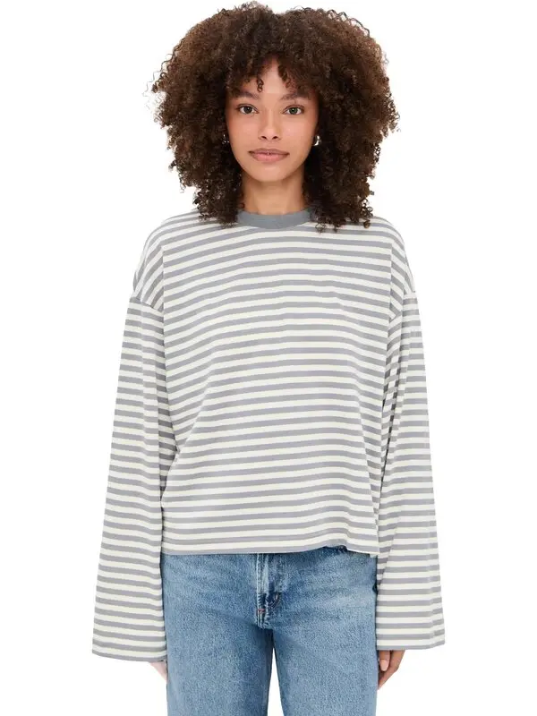 Lioness Bloom Long Sleeve Top - Ash Stripe