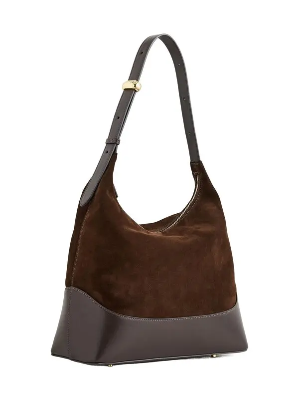 ELLEME Large Loop Suede And Leather Bag - Brownie/tobacco
