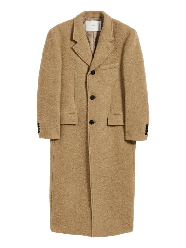 DUNST 2-way 3-button Boucle Wool Coat - Camel