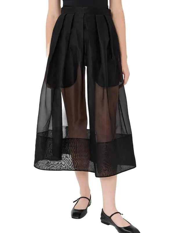 Tibi Silk Organza Full Skirt - Black